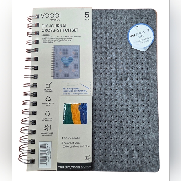 Yoobi | Office | Yoobi Diy Crossstitch Journal Kit With Green Yellow ...